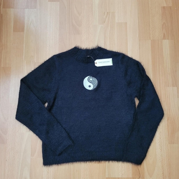 EARTHBOUND | Sweaters | Earthbound Black Sweater With Yin Yang Patch ...